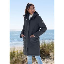 ELBSAND Winterjacke mit Kapuze mit verstellbarer Kapuze und aufgesetzten Taschen dunkelblau S (36) S (36) Parka mit Kapuze und Tunnelzug zum...