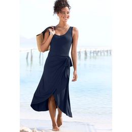 Lascana Strandkleid mit Rock in Wickeloptik, Midikleid aus Jersey, Sommerkleid marine 34 - N-Gr N-Gr 34 Jerseykleid mit Tanktopträgern