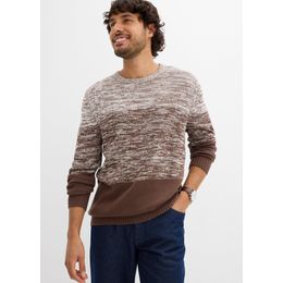 bonprix Feinstrickpullover mit Komfortschnitt aus weichem Baumwollmix, wei&szlig;, mit Baumwolle