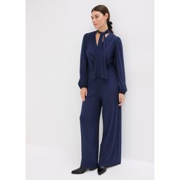 bonprix Jumpsuit aus flie&szlig;endem Viskose-Mix, blau