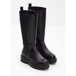 bonprix Stiefel, schwarz, Gr.42, Sch&ouml;ner Weitschaftstiefel in zeitlosem Design