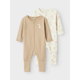 name it Schlafoverall »NBNNIGHTSUIT 2P ZIP FF JET GIRAFFE NOOS« Packung, 2 Stk. tlg. Jet Stream 62 62 Schlafanzug von name it für Mädchen und Jungen