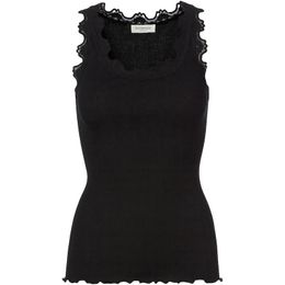 rosemunde Tanktop »Babette Silk Top« Vintage-Spitzenbesatz, breite Träger, feminin, bequem, Seidenmix black L L Seidentop von rosemunde