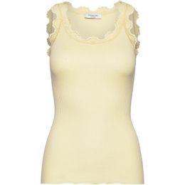 rosemunde Tanktop »Babette Silk Top« Vintage-Spitzenbesatz, breite Träger, feminin, bequem, Seidenmix zartgelb XL XL Seidentop von rosemunde