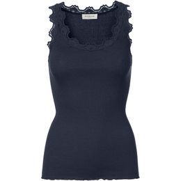 rosemunde Tanktop »Babette Silk Top« Vintage-Spitzenbesatz, breite Träger, feminin, bequem, Seidenmix dark navy S S Seidentop von rosemunde