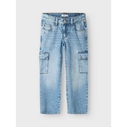 name it Cargojeans »NKFROSE WIDE CARGO JEANS 6024-AC D« Light Blue Denim 134 - N-Gr N-Gr 134 Coole Jeans von name it für Mädchen