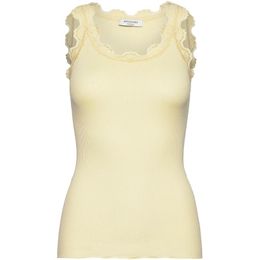 rosemunde Tanktop »Babette Silk Top« Vintage-Spitzenbesatz, breite Träger, feminin, bequem, Seidenmix zartgelb L L Seidentop von rosemunde