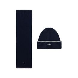 Gant Set: Schal und Mütze 'ESSENTIAL' Herren Größe 55/60 navy / grau