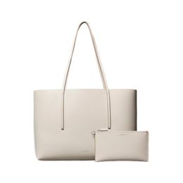 Calvin Klein Shopper Damen Größe One Size hellbeige / silber