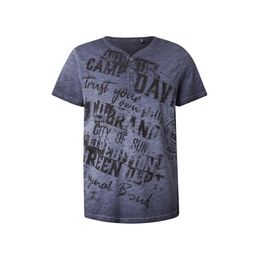 CAMP DAVID T-Shirt Herren Größe L blaumeliert / schwarz