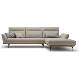 Ecksofa "CR.460", bunt (graubeige, natur 044, 20), B:318cm H:103cm T:183cm, Chenille COCO (72% Polyester 15% Baumwolle 13% Polyacryl), CREATION BY ROLF BENZ, Sofas, Ecksofa, Sockel in Nussbaum, Winkelf&uuml;&szlig;e in Umbragrau, Breite 318 cm