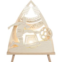 LED Schwibbogen SAICO ORIGINAL "Deko-Lichterspitze, Fußballfreunde", natur, B:30cm H:41cm T:6cm, Holz teilmassiv, Schwibbögen, inkl. einem LED-Leuchtmittel, warmweiß, BxHxT: 30x41x6 cm