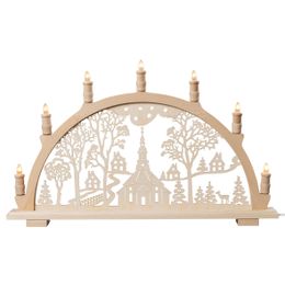 LED Schwibbogen SAICO ORIGINAL "Lichterbogen, Seiffener Kirche", natur, B:66cm H:40,5cm T:6cm, Holz teilmassiv, Schwibb&ouml;gen, Premium LED-Beleuchtung, warmwei&szlig;, BxHxT: 66x40,5x6 cm