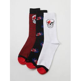 KOROSHI Socken Herren Größe 42/43.5 blau / rot / schwarz / weiß