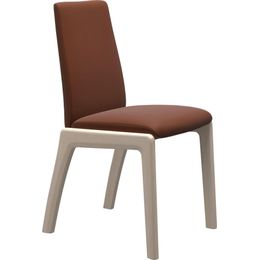 Polsterstuhl stressless "Laurel", braun (copper paloma, eiche gekalkt), B:57cm H:92cm T:59cm, Leder PALOMA: PALOMA ist ein durchgefärbtes Semianilin-Möbelleder mit natürlicher Narbung., Stühle, Low Back, Größe M, mit abgerundeten Beinen in Eiche gekalkt