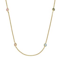 Collier Smart Jewel "mit farbigen Zirkonia-Steinen, vergoldet, Silber 925", bunt (mehrfarbig), Halsketten, Damen, 45cm, Silber 925 (Sterlingsilber), Collier