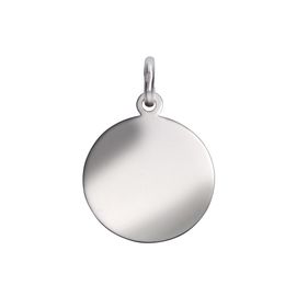 Kettenanhänger Vivance "925/- Sterling Silber rhodiniert Silberplatte 22mm", weiß, Schmuckanhänger, Damen, one-size, Silber 925 (Sterlingsilber), 2,2 g