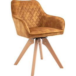 Essgruppe Salesfever "Elegante Sitzgruppe", weiß (weiß, natur, goldfarben, natur), Samtvelours, Essgruppe 5 tlg. 160x90cm, MDF, Massivholz, Polyester, Sitzmöbel-Sets, 5-teiliges Set: Samtverlour-Stühle und 160cm Tisch