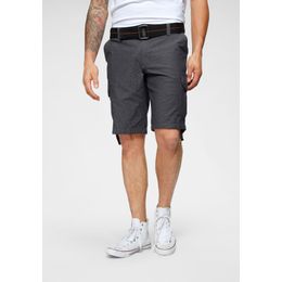 Cargoshorts Bruno Banani, Herren, Gr. 31, N-Gr, schwarz, Obermaterial: 100% Baumwolle, gemustert, normal kniefrei, Hosen, mit modischer Struktur