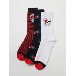 KOROSHI Socken Herren Gr&ouml;&szlig;e 42/43.5 blau / rot / schwarz / wei&szlig;