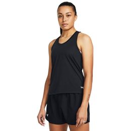 Lauftop Under Armour "UA Launch Laufunterhemd für", Damen, Gr. L, schwarz (schwarz 001), Web, Obermaterial: 94% Polyester, 6% Elasthan, unifarben, Rundhals, Tops