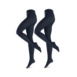 Tchibo - 2 Paar blickdichte Strumpfhosen - Damen - Gr. S - dunkelblau