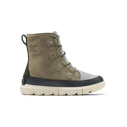 Sorel Leder-Winterboots "Explorer II" in Khaki/ Grau - 52% | Größe 40 | Damen-stiefel