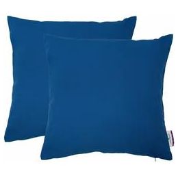 Dekokissen Tom Tailor HOME "Dove" Gr. 3, blau (royalblau, unifarben), B:58cm L:58cm, Baumwolle, Dekokissen_Sitzkissen_Kissenhüllen, unifarben, Kissenhüllen ohne Füllung, 2er Pack