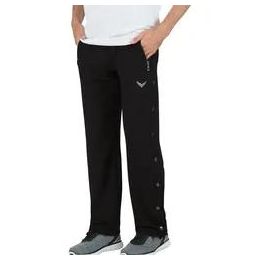 Jerseyhose TRIGEMA "TRIGEMA Aufknöpfbare Trainingshose", Herren, Gr. XXL, US-Größen, schwarz, 92% Polyester, 8% Elastan, Hosen