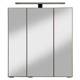 Spiegelschrank Welltime "Trento, verschiedene Ausführungen und Farben", braun (wotaneiche), B:60cm H:64cm T:20cm, Schränke, Breite 60 cm, mit 3D-Effekt, Spiegeltüren, Inklusive LED-Beleuchtung