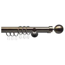 Gardinenstange Liedeco "CELKUGEL01SG2L" Gr. 1, braun (bronzefarben), L:120cm Ø:25mm, Metall, Gardinenstangen, 2-läufig im Fixmaß Ø 25/20 mm
