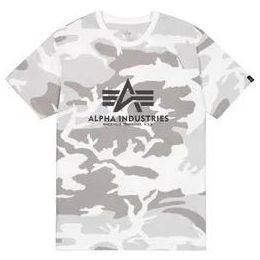 T-Shirt Alpha Industries "Basic T-Shirt BL Camo", Herren, Gr. M, weiß (weiß camo), Obermaterial: 100% Baumwolle, Shirts