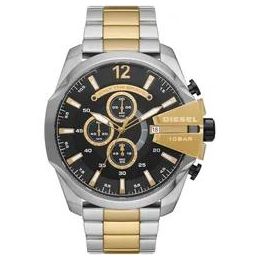 Chronograph Diesel "MEGA CHIEF", silber (silbergoldfarben), Armbanduhren, Herren, Quarzuhr, Armbanduhr, Herrenuhr, Stoppfunktion, Edelstahlarmband