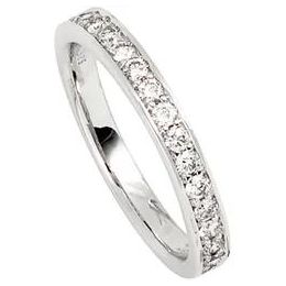 Diamantring Jobo Gr. 52, weiß (weißgold 585), Fingerringe, Damen, 52, SI = kleine Einschlüsse, Diamanten Weißgold 585, Diamanten, Weißgold 585, 585 Weißgold mit 17 Diamanten