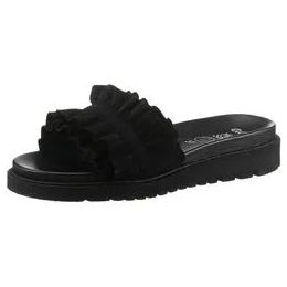 Pantolette Ara "KENT", Damen, Gr. 39, schwarz, Ziegenveloursleder, Schuhe, Keilabsatz, Sommerschuh, Schlappen zum Schlupfen