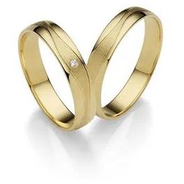 Trauring Firetti "Schmuck Geschenk Gold 375 Hochzeit Ehering "LIEBE" Gr. 57, gold (gelbgoldfarben), Fingerringe, Damen, 57, 0,01 SI = kleine Einschl&uuml;sse mit Brillant, Gelbgold 585, 4mm, Trauring, Made in Germany, wahlweise mit oder ohne Brillant