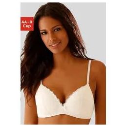 Bralette-BH Nuance, Damen, Gr. 70, Cup AA, beige (creme), Spitze, Obermaterial: 60% Polyamid, 35% Polyester, 5% Elasthan, BHs BH Spitzenw&auml;sche Spitzen-BH Bralette Triangel-BH B&uuml;gelloser-BH, ohne B&uuml;gel mit Spitze, Dessous