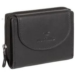 Geldbörse Mustang "Udine leather wallet top opening", schwarz, Leder, Kleinlederwaren, im praktischen Format