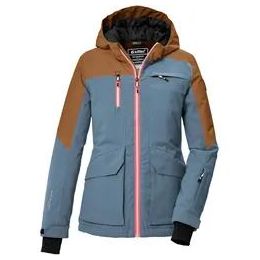 Skijacke Killtec "KSW 340 GRLS SKI JCKT", M&auml;dchen, Gr. 152, blau (jeans), Obermaterial: 100% Polyester;Obermaterial 2: 100% Polyester;Futter: 100% Polyester;F&uuml;llung 1: 100% Polyester/ F&uuml;llung 2:, Jacken Skijacke, Wasserdichte M&auml;dchenjacke mit Kapuze, Schneefang und Stauraum