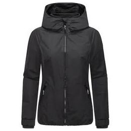 Winterjacke Ragwear "Dizzie Warm Rain", Damen, Gr. XL (42), schwarz, Obermaterial: 100% Polyester. Innenfutter: 100% Polyester. Wattierung: 100% Polyester, Basic, figurumspielend h&uuml;ftbedeckend, &Auml;rmel ohne &Auml;rmelschlitz Rippb&uuml;ndchen mit Gummizug, Jacken Winterjacke, Wasserdichte warme Damen Jacke mit Kapuze