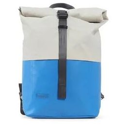 Laptoprucksack 7CLOUDS "Kira 7.1", Damen, Gr. B/H/T: 25cm x 37cm x 11cm, onesize, wei&szlig; (light blau, sanftes wei&szlig;), Polyethylen, Tarpaulin, Rucks&auml;cke Laptoprucksack, mit recyceltem PET