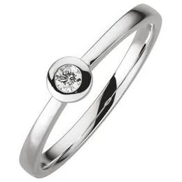 Fingerring OROLINO "750 Gold 1x Brillant 0,07ct." Gr. 56, weiß, Fingerringe, Damen, 056 (17,8), 0,07 SI = kleine Einschlüsse, Gold