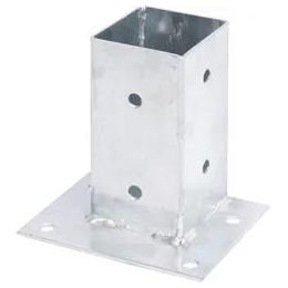 GAH Alberts Aufschraubh&uuml;lse ALBERTS "71x71 mm", silber (silberfarben), B:14,3cm, Stahl, Bodenanker, f&uuml;r die b&uuml;ndige Befestigung an Geraden