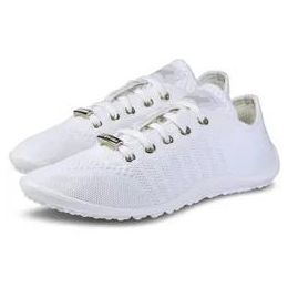 Barfußschuh Leguano "GO", Damen, Gr. 40, weiß, Textil, Schuhe Barfußschuh Schnürschuh, mit praktischer Schnürung, Freizeitschuh, Halbschuh, Schnürschuh