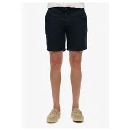 Shorts Superdry "MERCHANT LINEN SHORT", Herren, Gr. XL, N-Gr, blau (eclipse navy), Web, Obermaterial: 58% Leinen, 42% Baumwolle, unifarben, straight fit knielang, Hosen