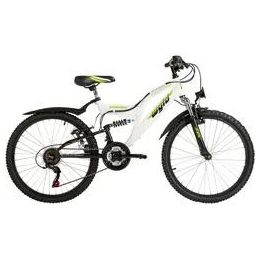 Kinderfahrrad WYLD "Kinder-Mountainbike Fully ATB 24" Zodiac wei&szlig;-gr&uuml;n 18 G&auml;nge RH 38 cm" Gr. 38, wei&szlig; (wei&szlig;, schwarz), Fahrr&auml;der, Kinder, 38cm, 24 Zoll (60,96cm) hinten: 24 Zoll (60,96cm)