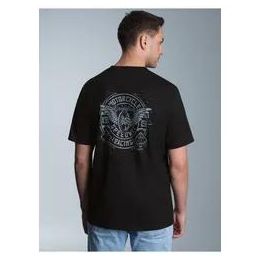 T-Shirt TRIGEMA "TRIGEMA T-Shirt mit Motorrad-Printmotiven", Herren, Gr. 4XL, schwarz, 100% Baumwolle, Basic, Shirts
