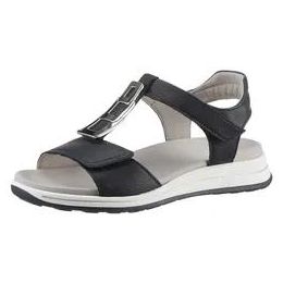 Sandalette Ara "OSAKA-S", Damen, Gr. 36, blau (dunkelblau), Glattleder, unifarben, Schuhe, Sommerschuh, Sandale, Keilabsatz, in Komfortweite H (sehr weit)
