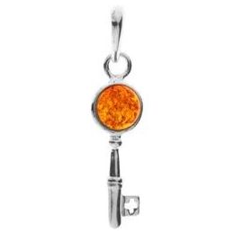 Kettenanh&auml;nger OSTSEE-SCHMUCK "OSTSEE-SCHMUCK Anh&auml;nger Schl&uuml;ssel Anh&auml;nger Schl&uuml;ssel", wei&szlig;, Schmuckanh&auml;nger, Damen, 40 x 10mm, Silber 925 (Sterlingsilber), 2,3 g, Kettenanh&auml;nger