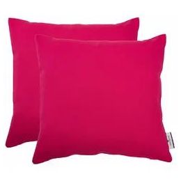 Dekokissen Tom Tailor HOME "Dove" Gr. 1, pink (pink, unifarben), B:38cm L:38cm, Baumwolle, Dekokissen_Sitzkissen_Kissenhüllen, unifarben, Kissenhüllen ohne Füllung, 2er Pack